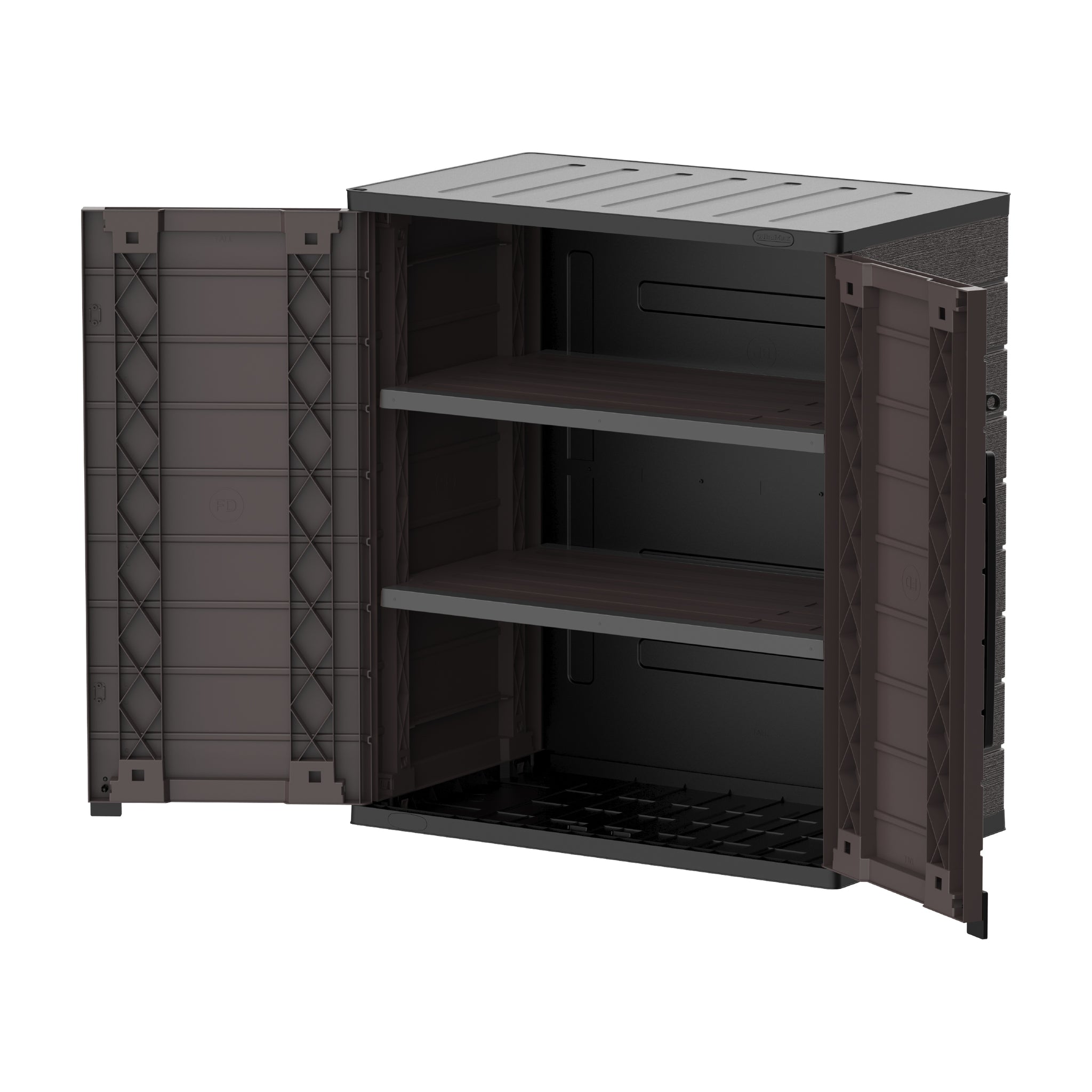 Duramax Cedargrain Short Storage Cabinet with 2x Adjustable Shelves ...